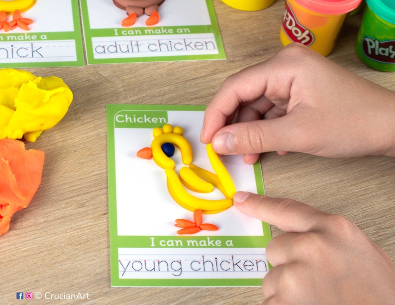 Life Cycle of a Chicken Playdough Mats: Printable Play Dough Activity ...