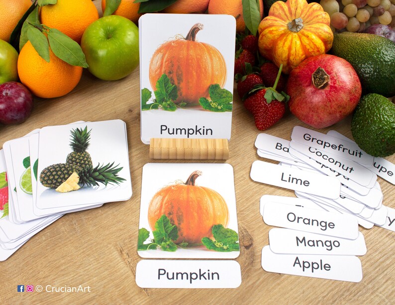 Fruits & Berries 3 Part Cards. Fruit Photo Three Part Matching - Etsy ...