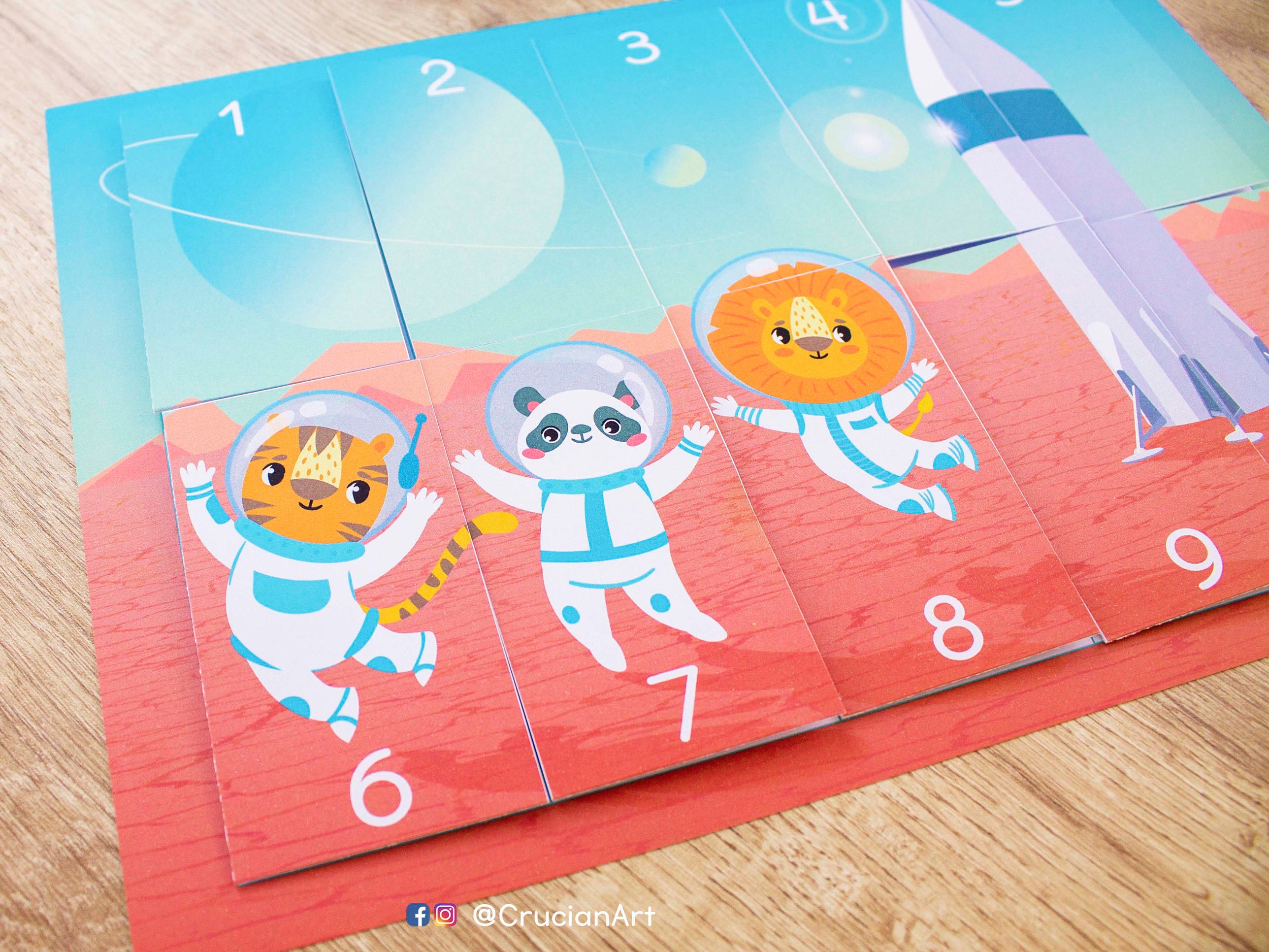 Space Theme Number Puzzle 1 20. Printable Preschool Activity | Etsy