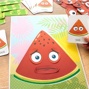 Watermelon Themed Emotions and Feelings Activity: Printable Learning ...