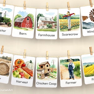 On the Farm Printable Flashcards: Farm Animals Flash Cards, Preschool ...