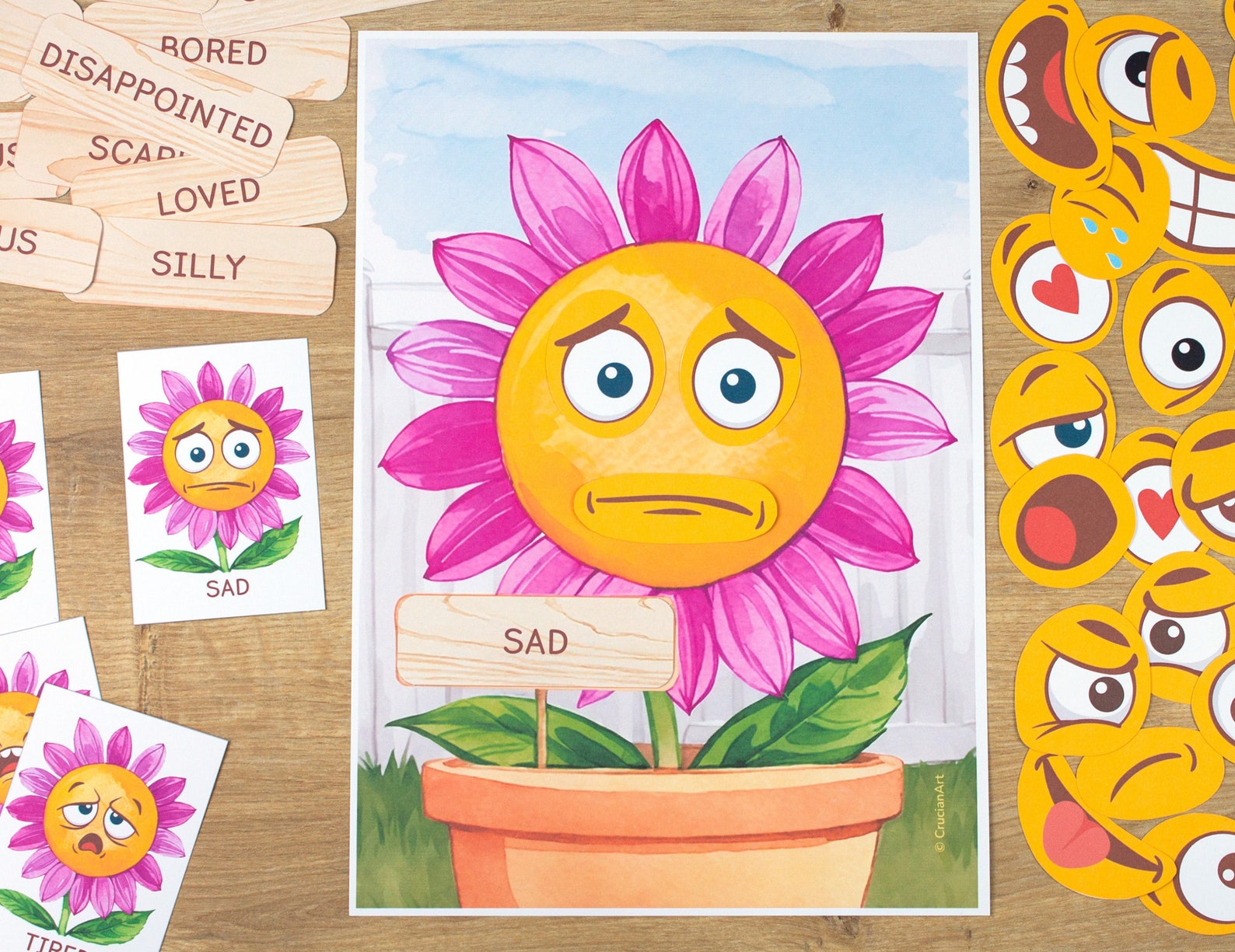 Flower Garden Themed Emotions and Feelings Printable Activity. Toddler ...