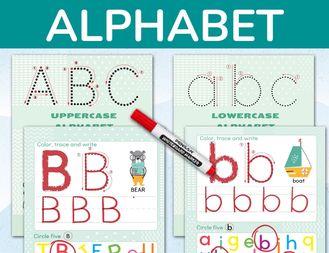 Set of Alphabet Workbooks: Uppercase Lowercase Handwriting Practice ...