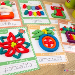 Christmas Playdough Mats: Toddler Preschool Kindergarten Play Dough Mat ...