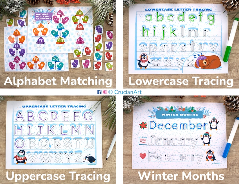 Winter Printable Busy Book. Preschool Learning Binder. - Etsy