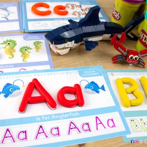 OCEAN ANIMALS Play Dough Mats. Under the Sea Alphabet Playdough ...