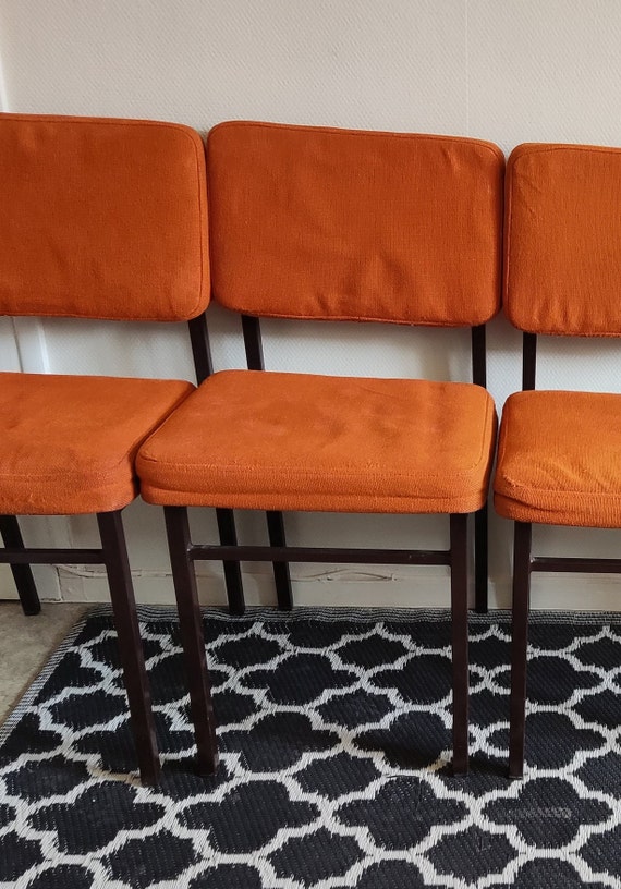 Vintage Orange Fabric Chair - Etsy