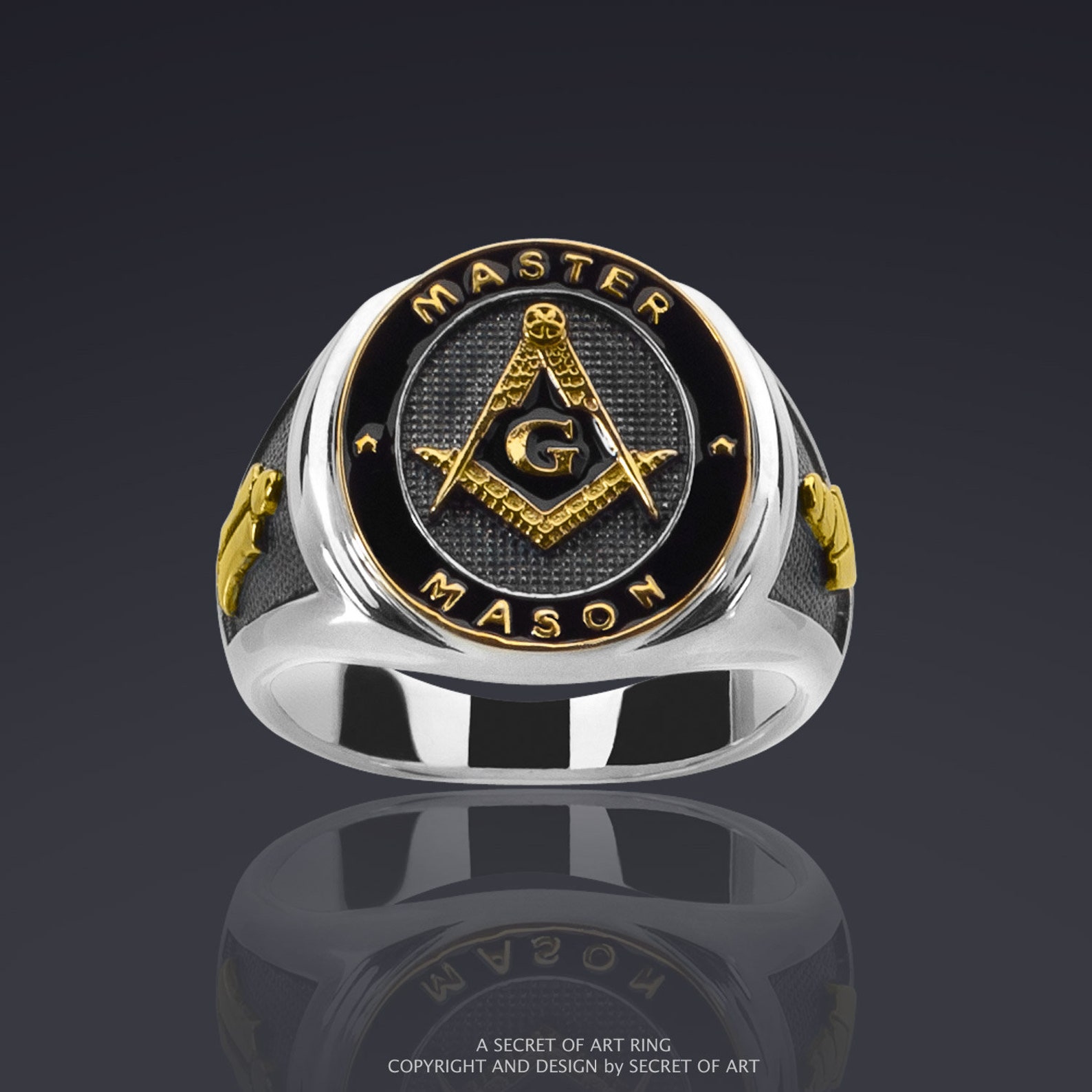 Masonic Ring Freemason Master Mason Signet Ring Jewelry Gift ...