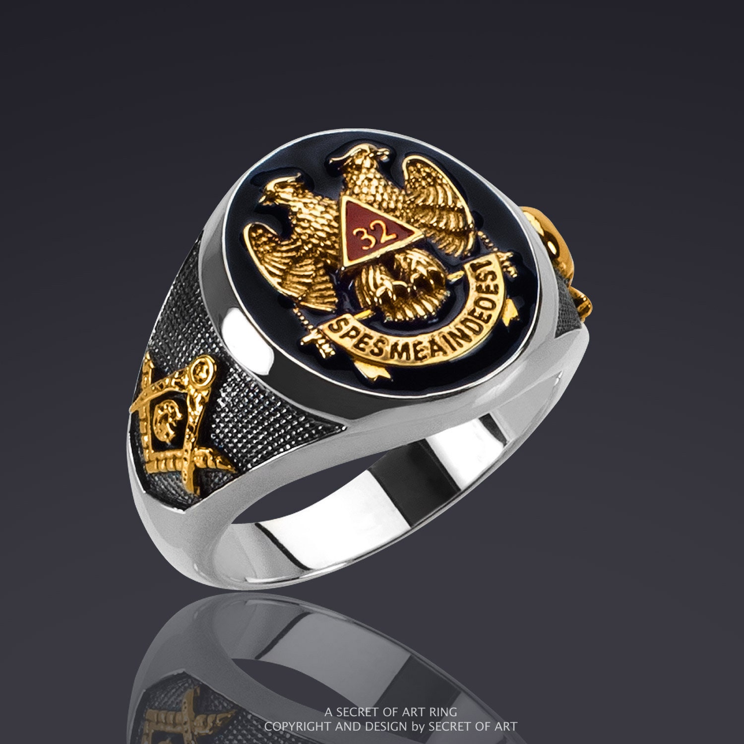 Masonic Ring AASR 32 Degree Master Mason Signet Ring Jewelry - Etsy