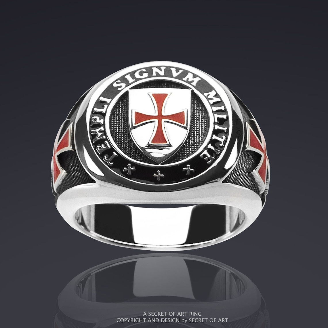 Knights Templar Ring Signet Ring Masonic Catholic Christian - Etsy