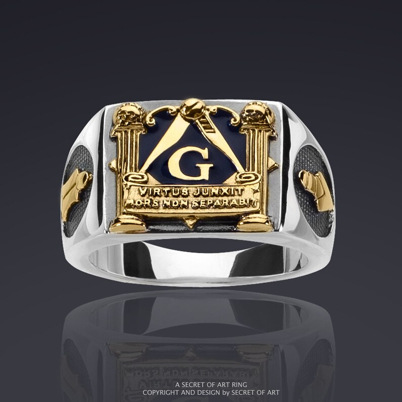 Masonic Ring Freemason Signet Ring Jewelry Master Mason - Etsy