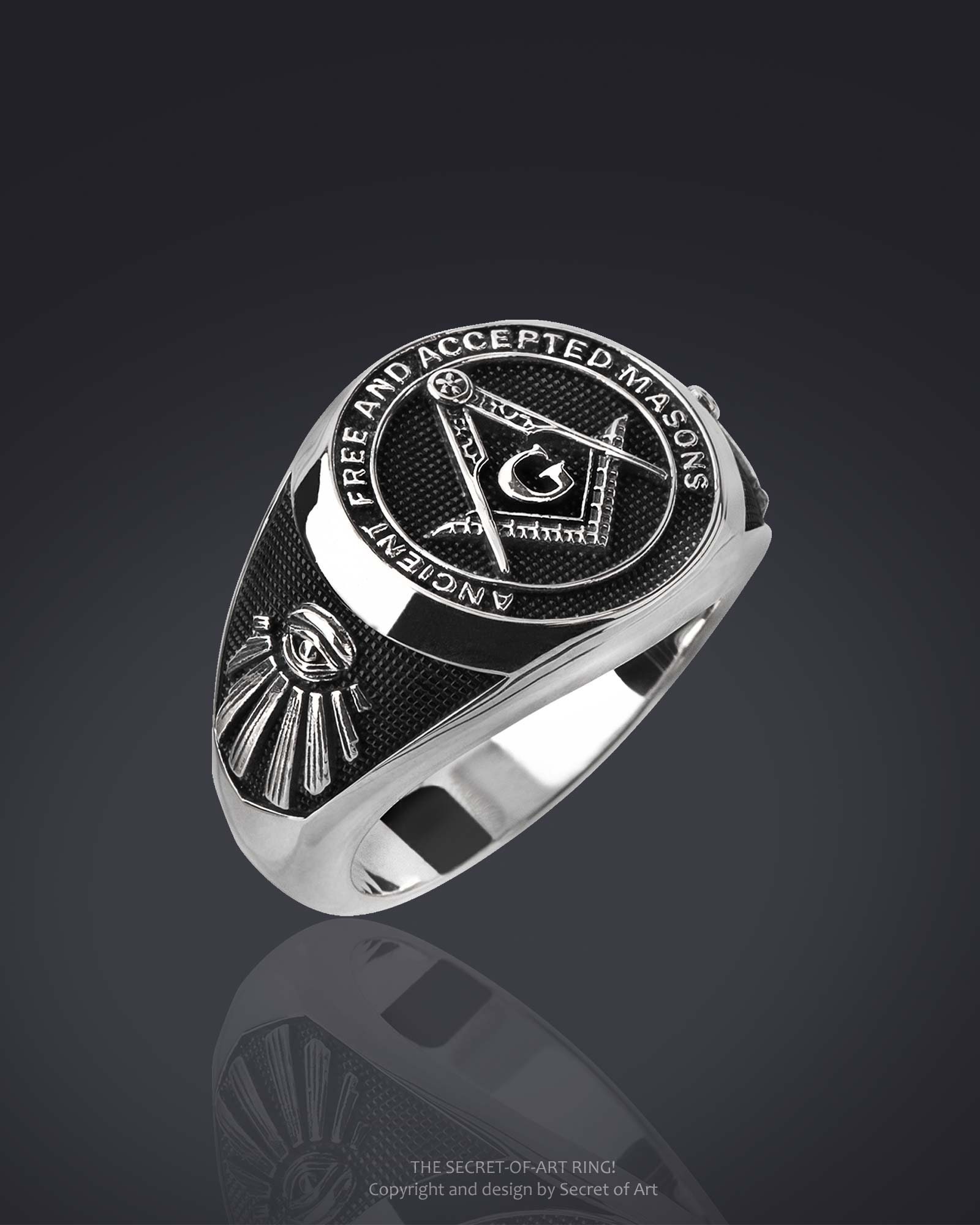 Freimaurer Ring Siegelring Master Mason Silber 925 Masonic AF | Etsy