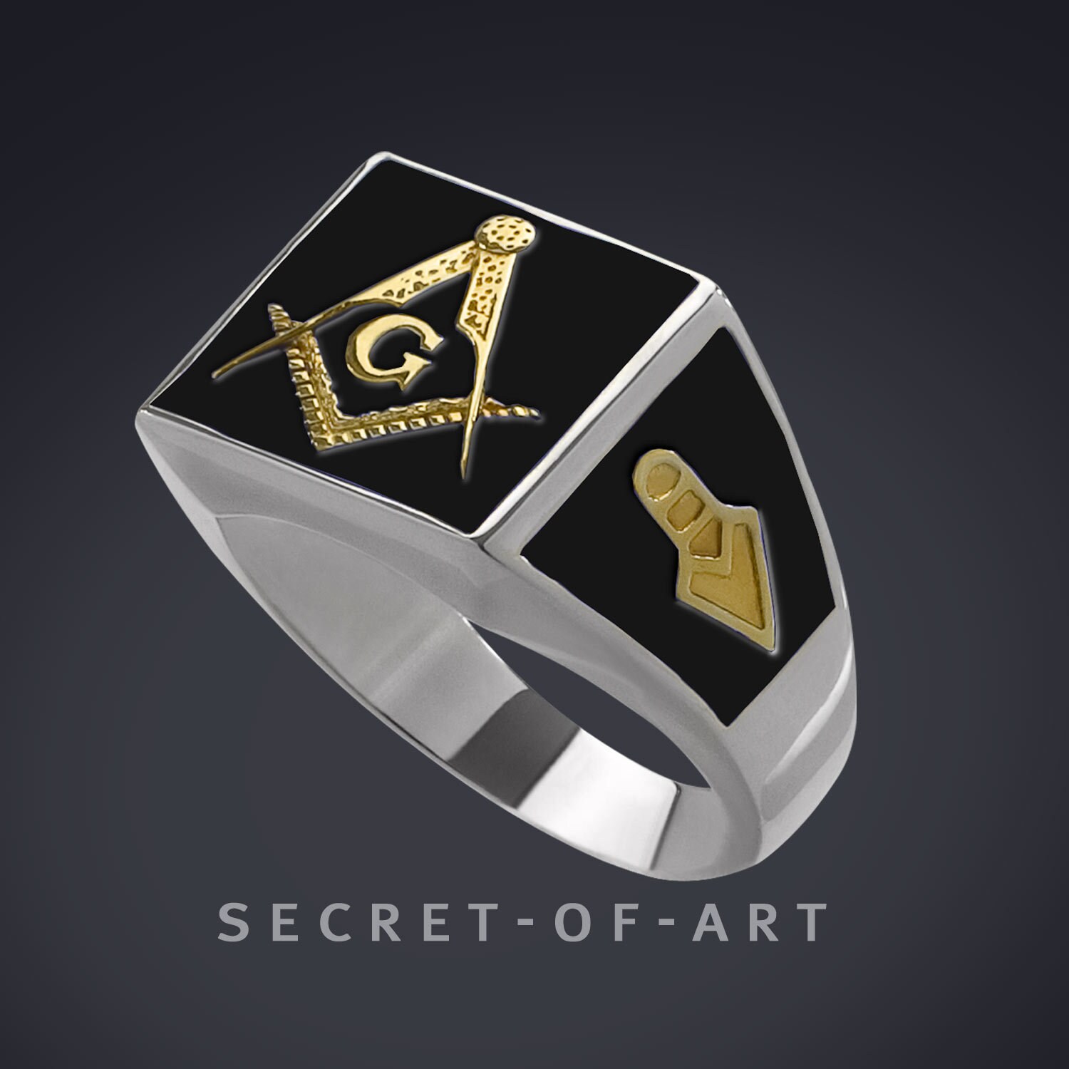 Masonic Ring Signet Ring Freemason Jewelry Master Mason Gift - Etsy