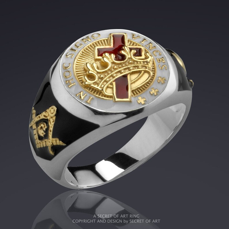 Knights Templar Ring, 925 Silver Masonic Ring, Templar Jewelry ...