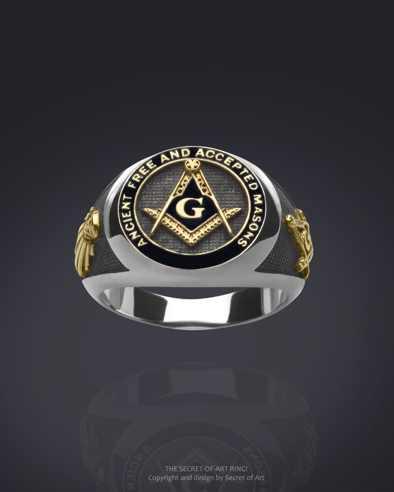 Masonic Ring Freemason Signet Ring AF & AM Ancient Free and | Etsy