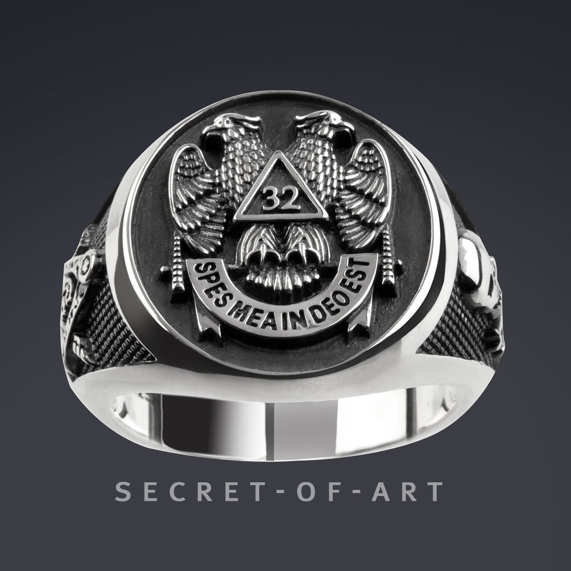 Masonic Ring AASR 32 Degree Master Mason Signet Ring Jewelry - Etsy