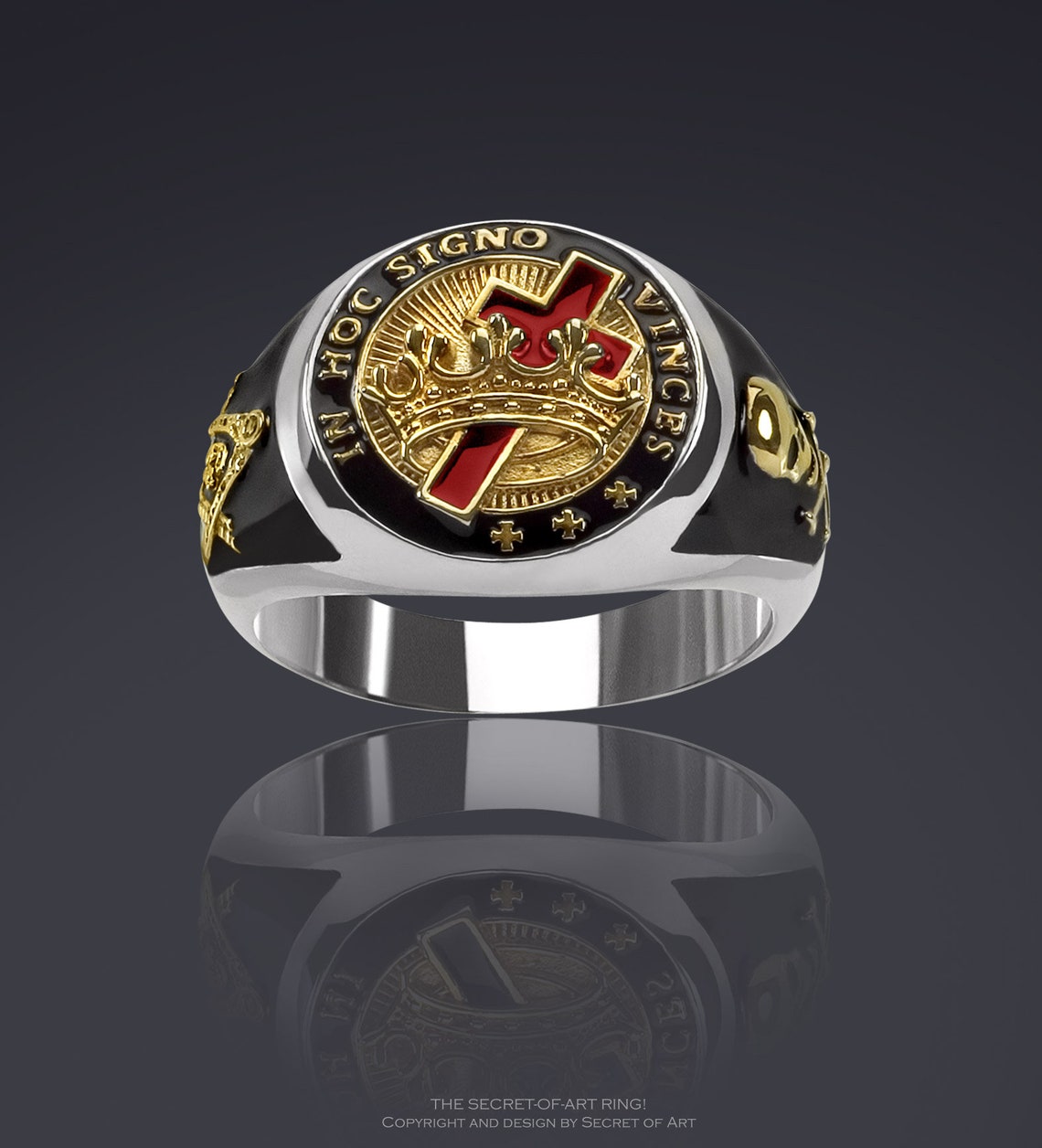 Knights Templar Ring Signet Ring Crusader Jewelry Gift in Hoc - Etsy