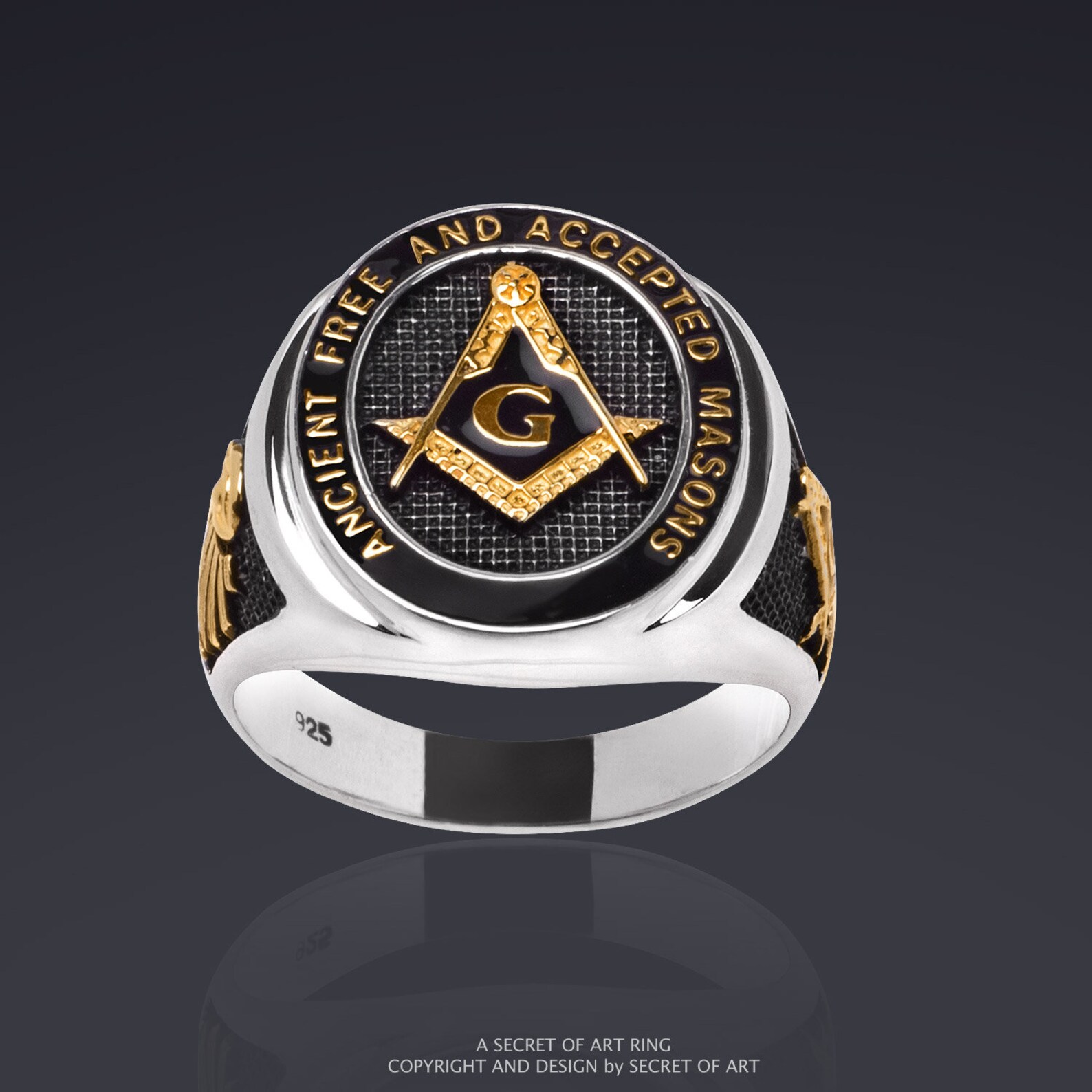 Masonic Ring Silver Master Mason AF & AM Ancient Free and - Etsy