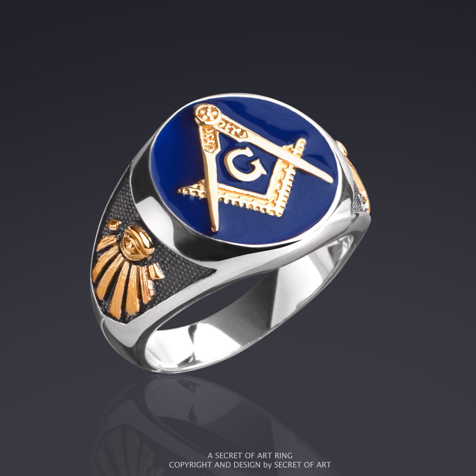 Masonic Ring Blue Lodge Signet Ring Master Mason Freemason - Etsy