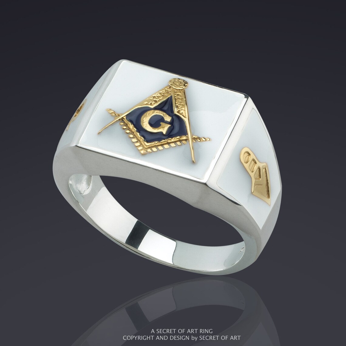 Blue Lodge Ring Masonic Signet Ring Freemason Jewelry Master - Etsy