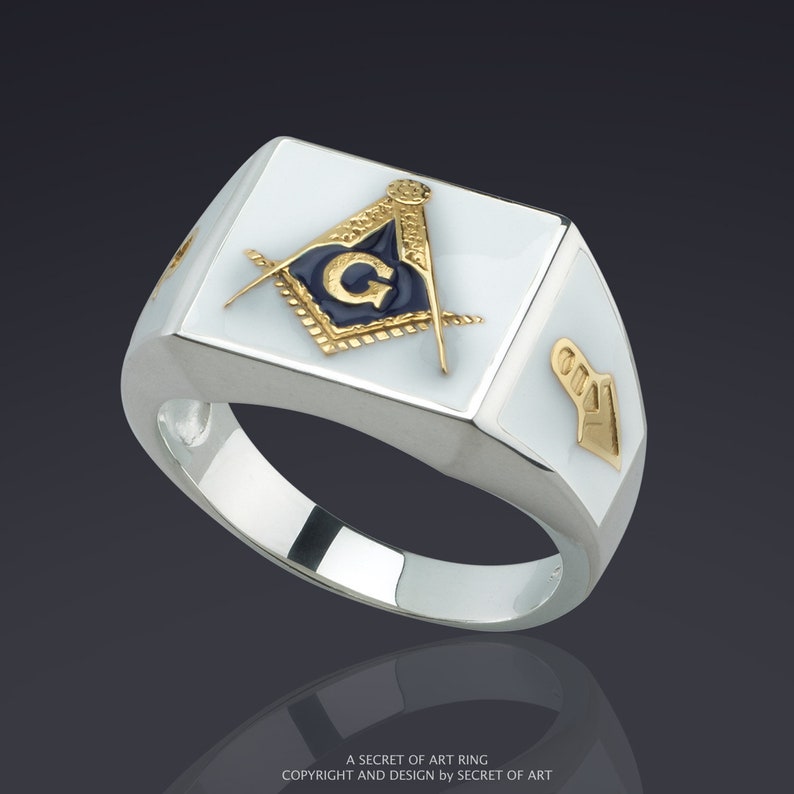 Blue Lodge Ring Masonic Signet Ring Freemason Jewelry Master Mason Gift ...