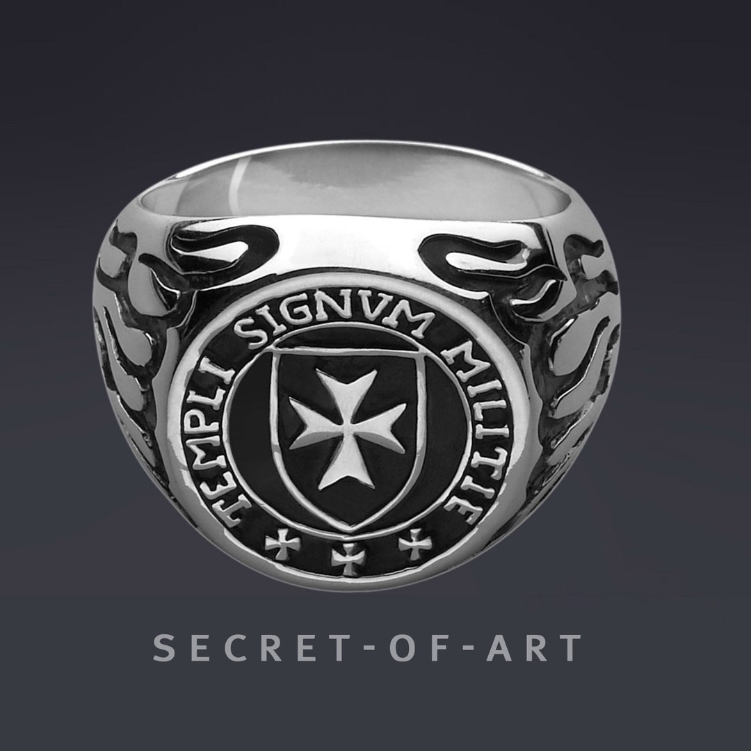 Knights Templar Ring Crusader Jewelry Gift Catholic Religious Bishop ...