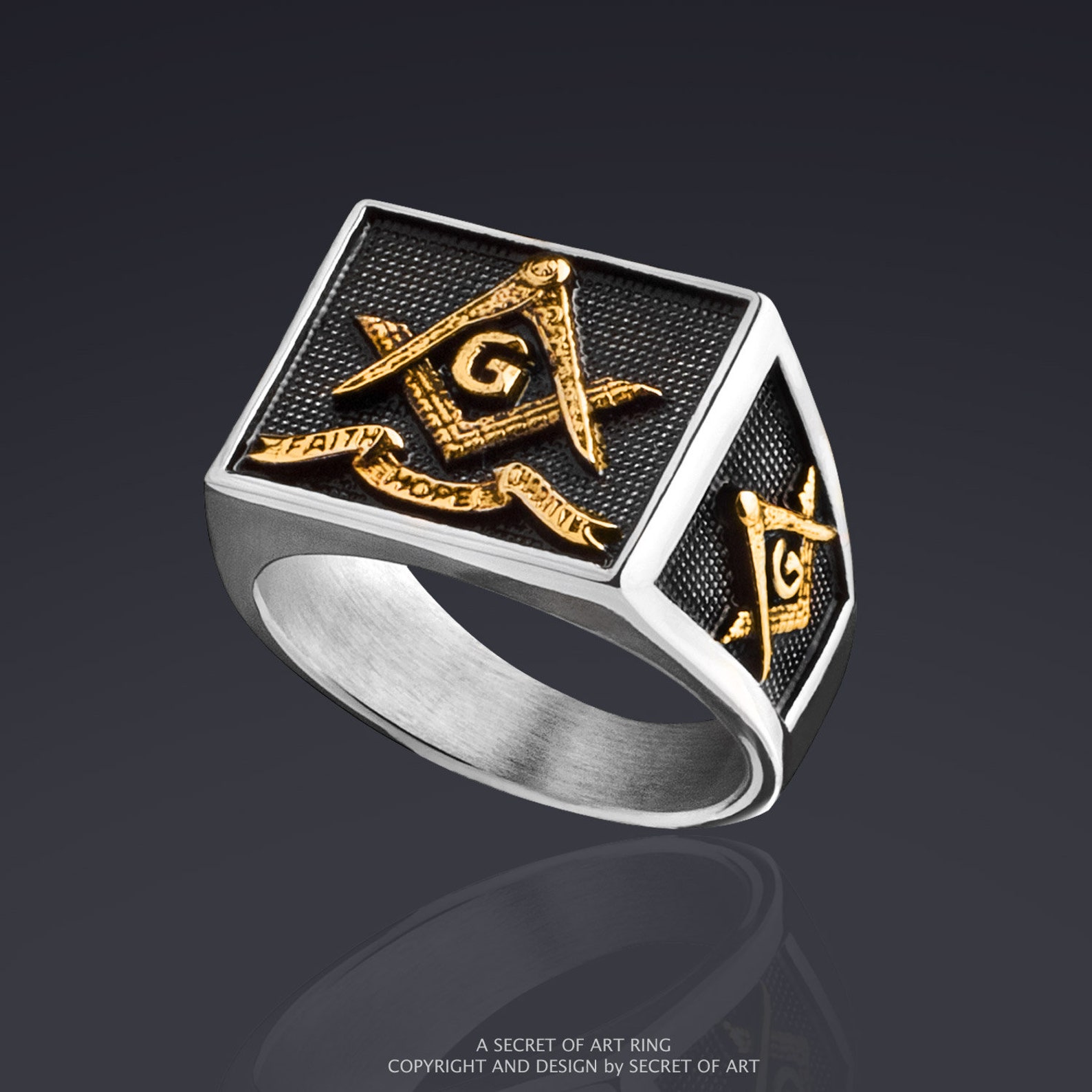 Masonic Ring for Freemason Masonry Jewelry Gift Stainless Steel Ring ...