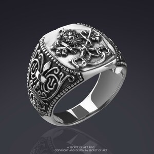 Vatican Ring Catholic Signet Ring Christianity Crossed Keys Crown Saint ...