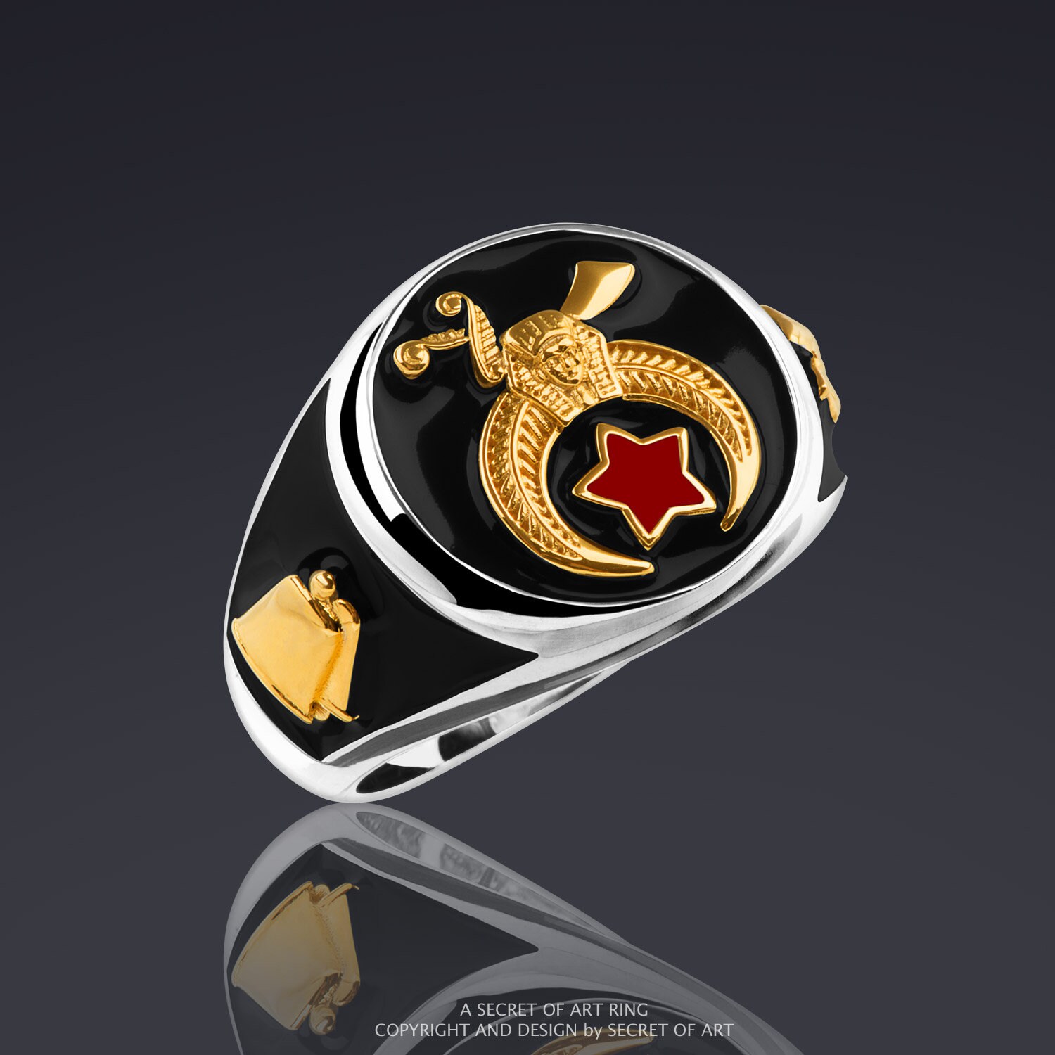 Shriner Ring Shriners Masonic Signet Ring Freemason Masonry - Etsy