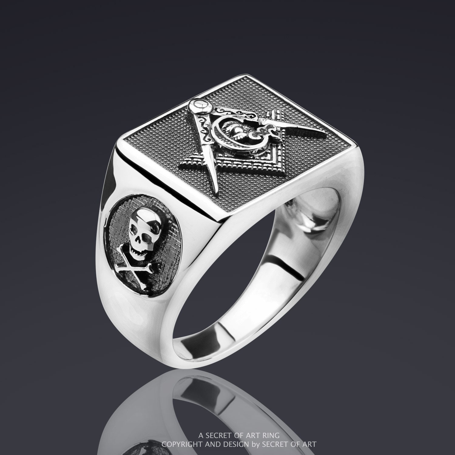 Masonic Ring Signet Ring Freemason Freemasonry Jewelry Master Mason ...