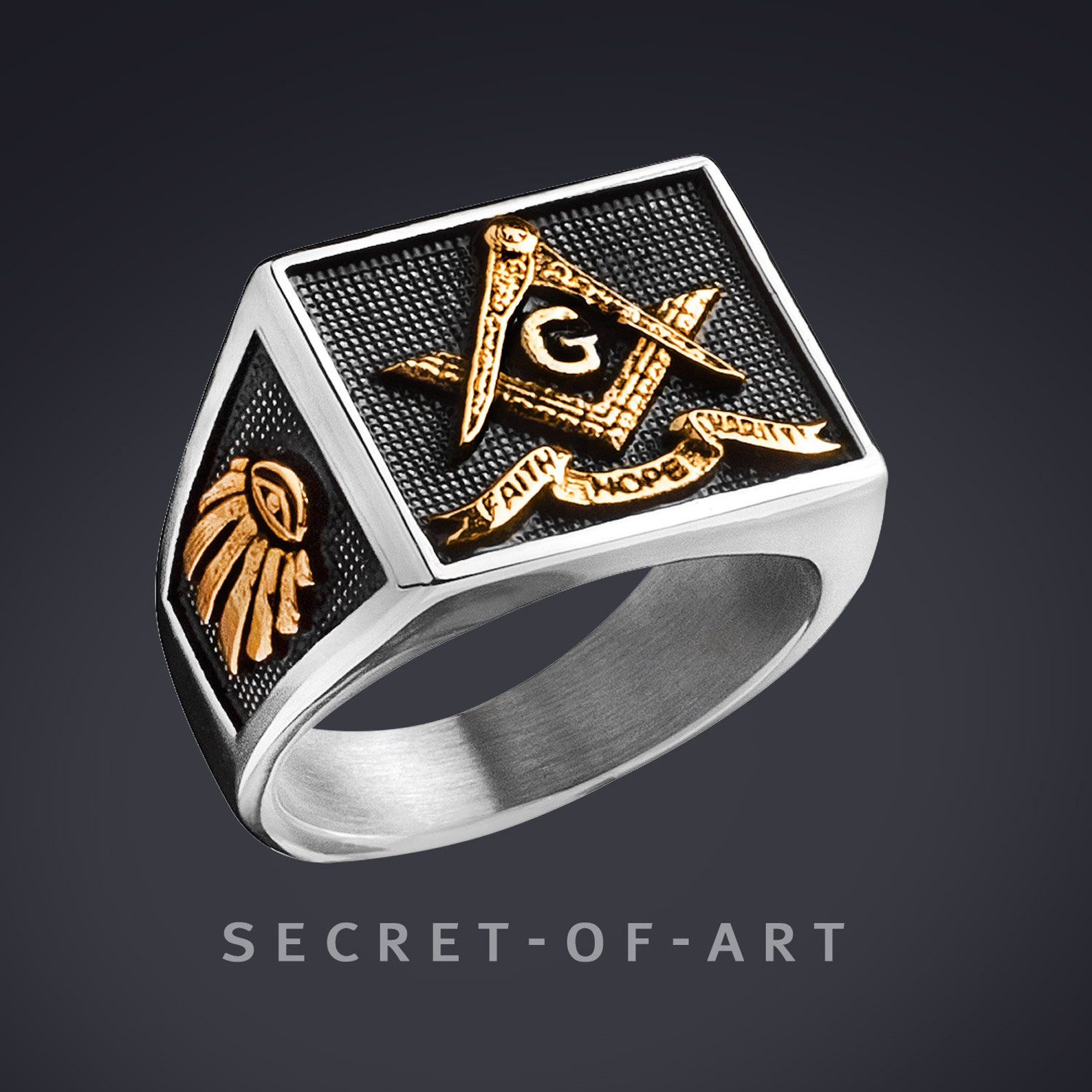 Masonic Ring for Freemason Masonry Jewelry Gift Stainless Steel Ring ...