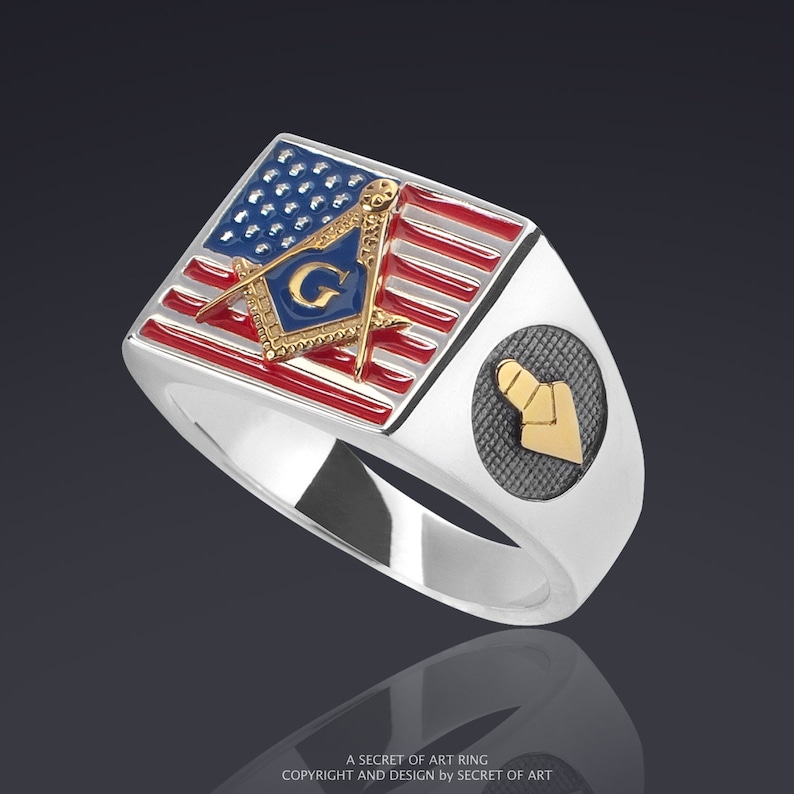 Masonic Ring American America USA Mason Freemason USA Masonry Jewelry ...