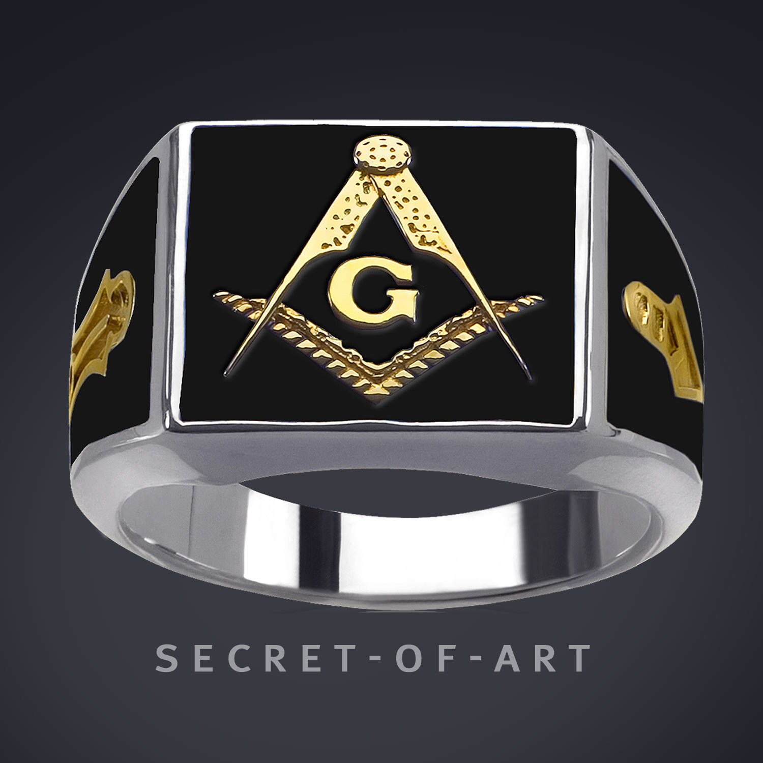 Masonic Ring Signet Ring Freemason Jewelry Master Mason Gift - Etsy