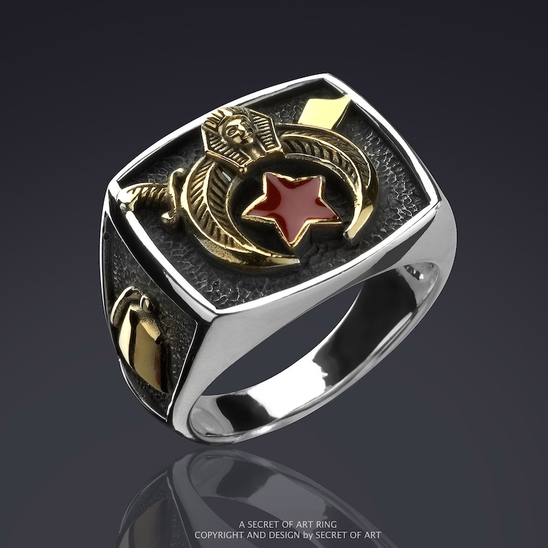Shriner Ring Masonic Freemason Master Mason Jewelry Gift Masonry ...