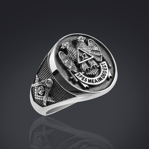 Masonic Ring AASR 32 Degree Master Mason Signet Ring Jewelry Freemason ...
