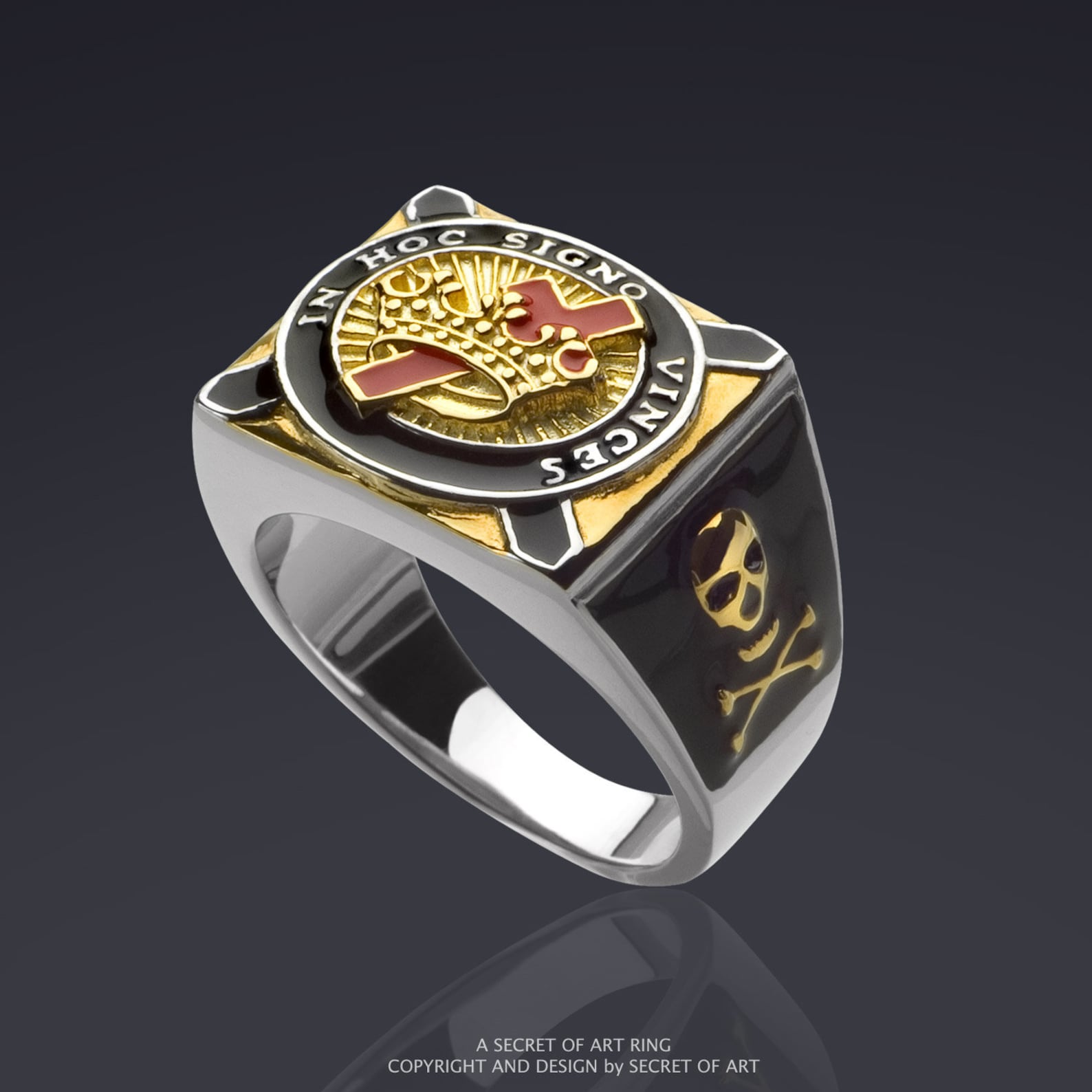 Knights Templar Ring Signet Ring Crusader Masonic Freemason - Etsy