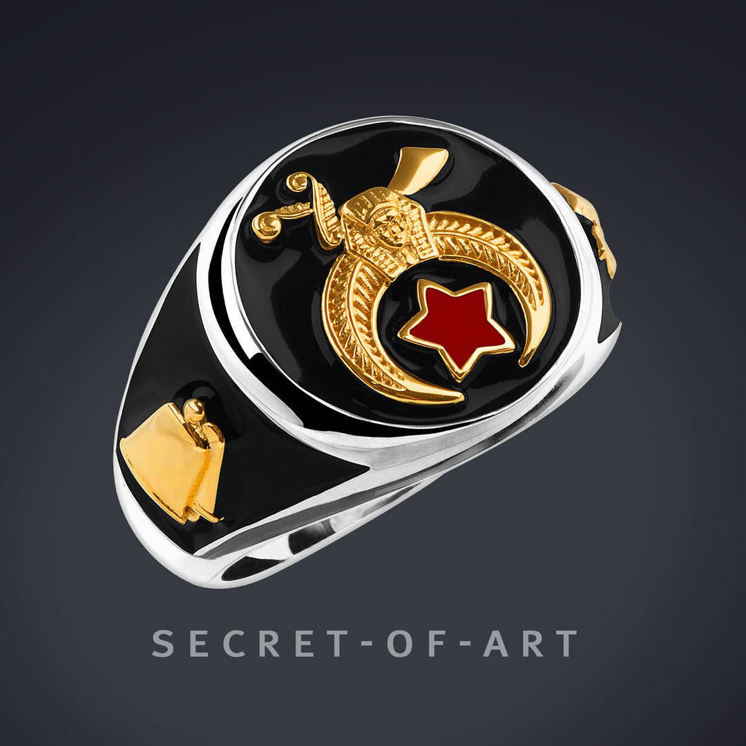 Shriner Ring Shriners Masonic Signet Ring Freemason Masonry Mason ...