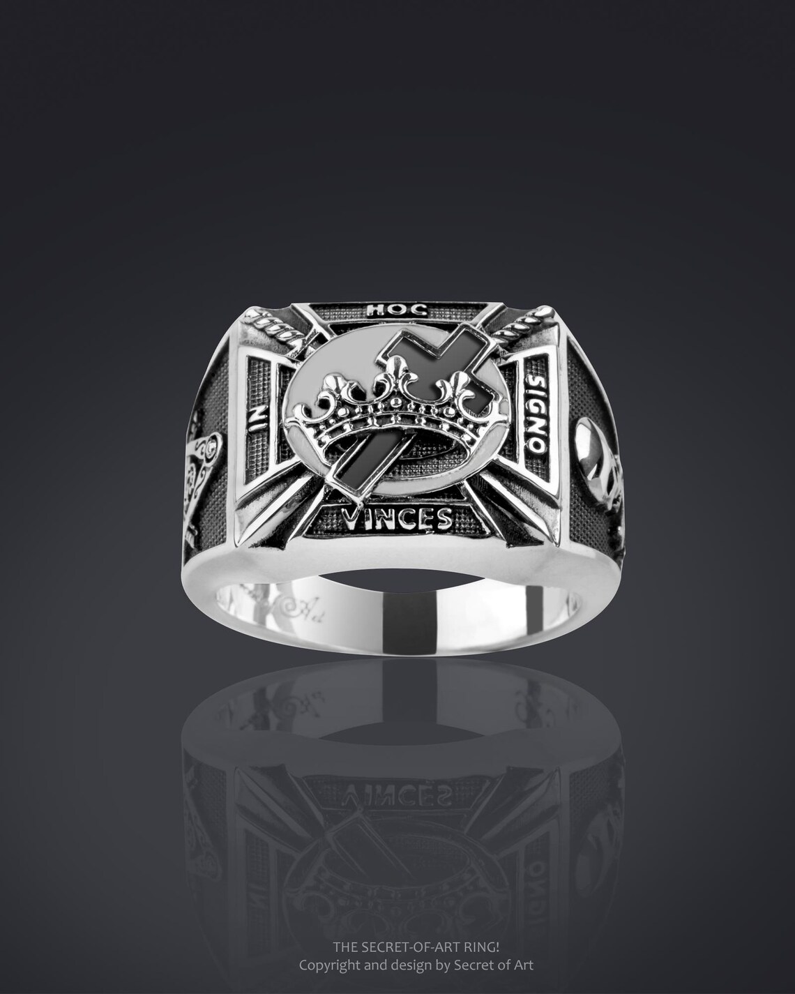 Knights Templar Ring Signet Ring Masonic Crusader Jewelry - Etsy