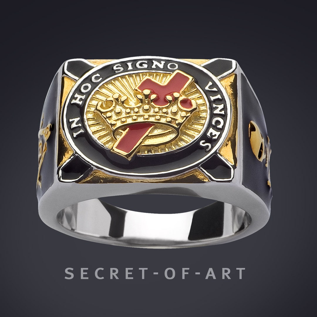 Knights Templar Ring Signet Ring Crusader Masonic Freemason Master ...