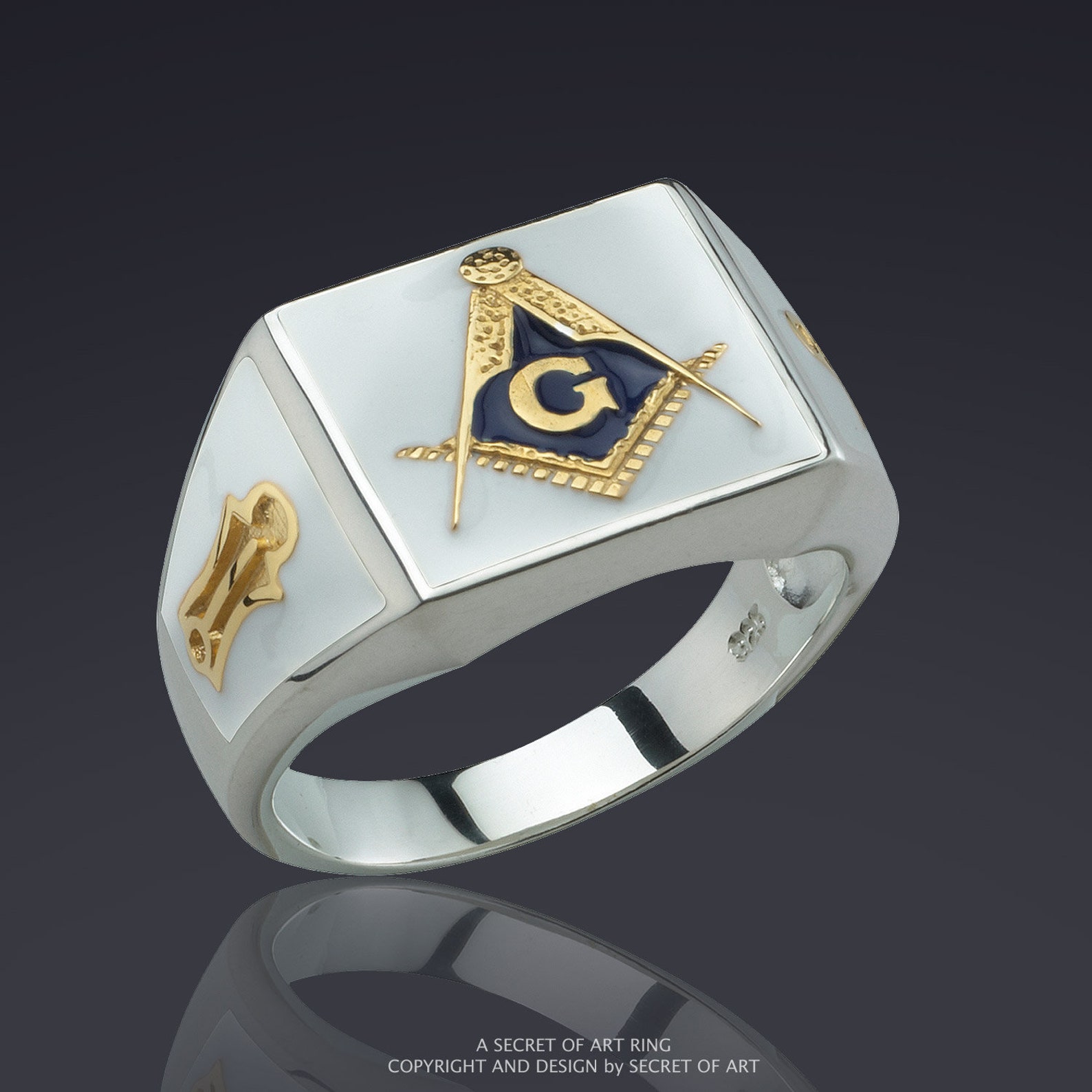 Blue Lodge Ring Masonic Signet Ring Freemason Jewelry Master - Etsy