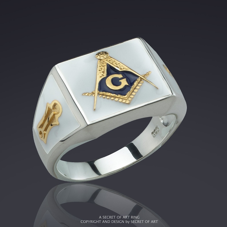 Blue Lodge Ring Masonic Signet Ring Freemason Jewelry Master - Etsy