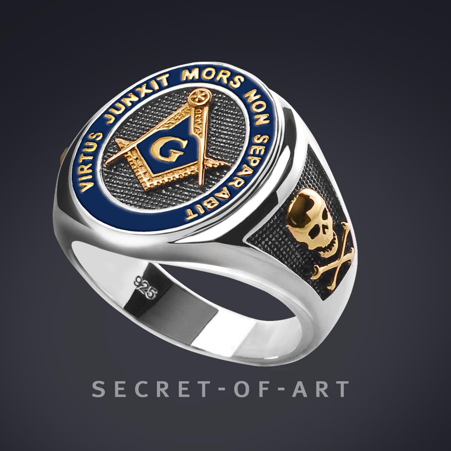 Masonic Ring Signet Ring Freemason Master Mason Freemasonry - Etsy