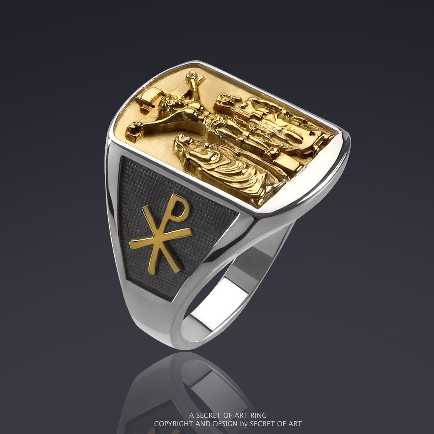 Jesus Ring Siegelring Kreuzigung Bischof Pfarrer Priester Maria ...