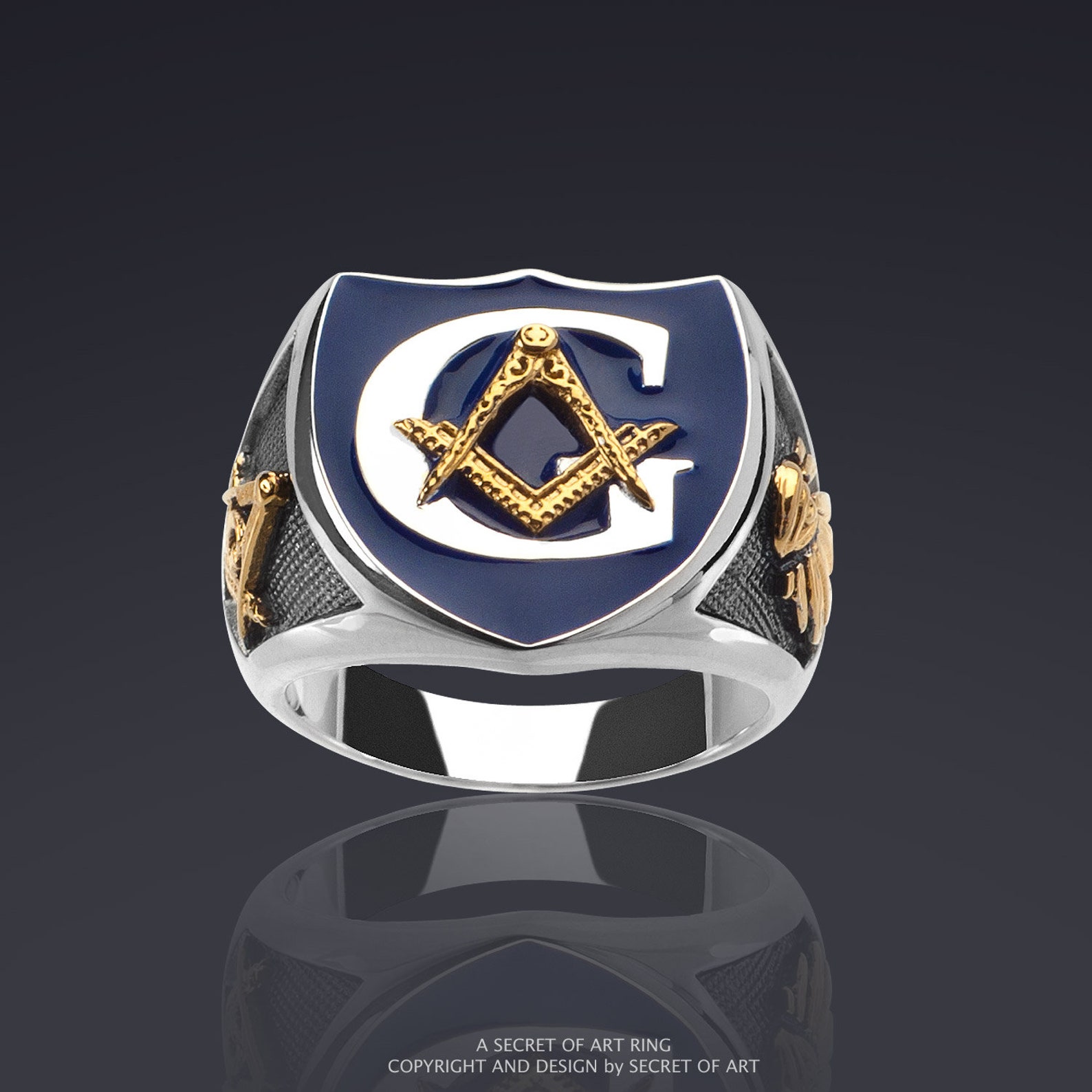 Masonic Ring Police Freemason Mason Masonry Jewelry Gift All | Etsy