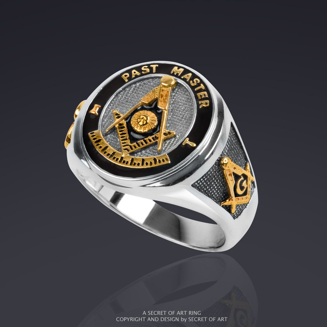 Past Master Ring Signet Ring Masonic Freemason Jewelry Master Mason ...
