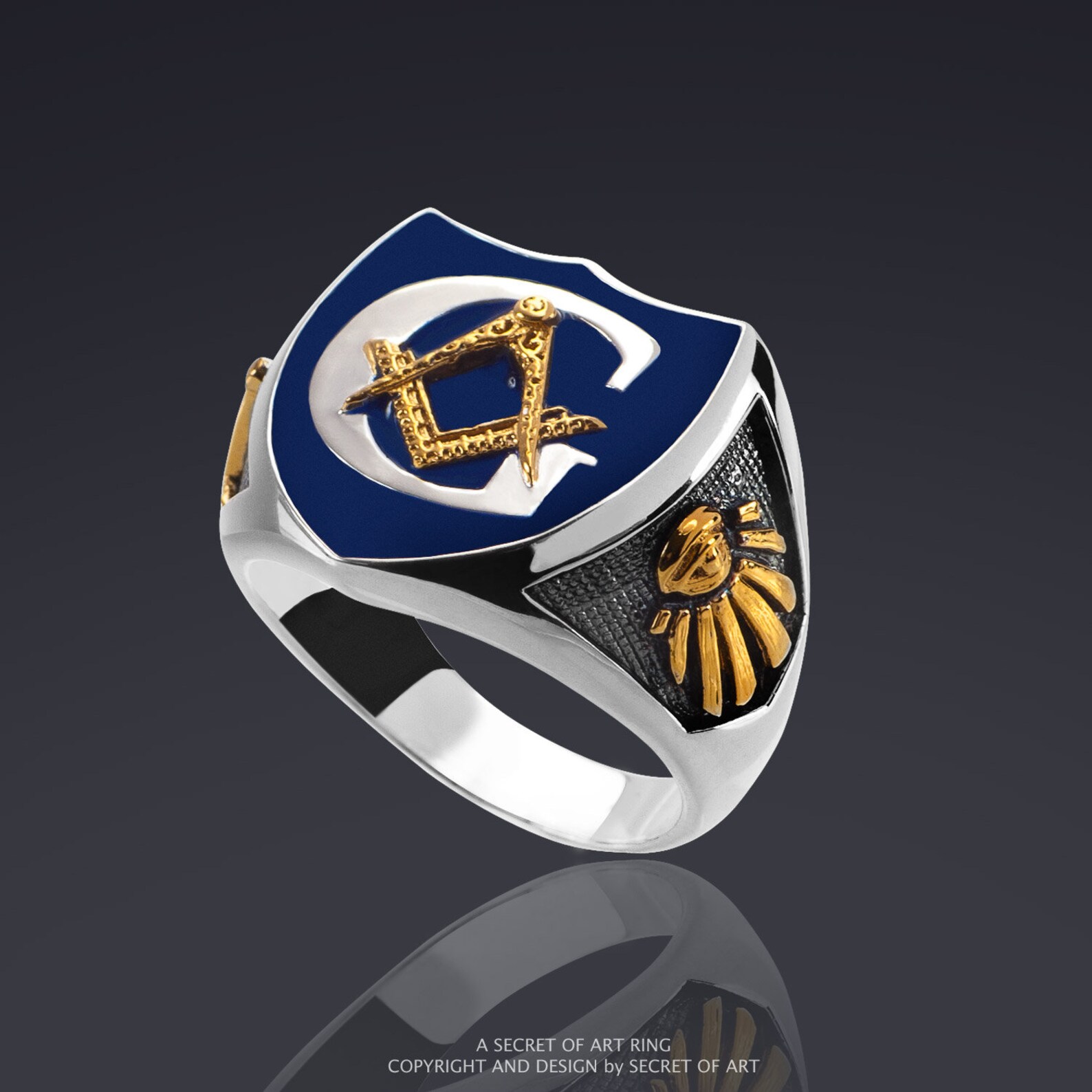 Masonic Ring Police Freemason Mason Masonry Jewelry Gift All | Etsy