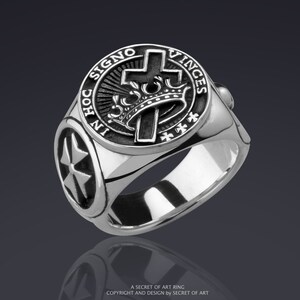Knights Templar Ring Masonic Jewelry Signet Ring Masonry Freemason ...