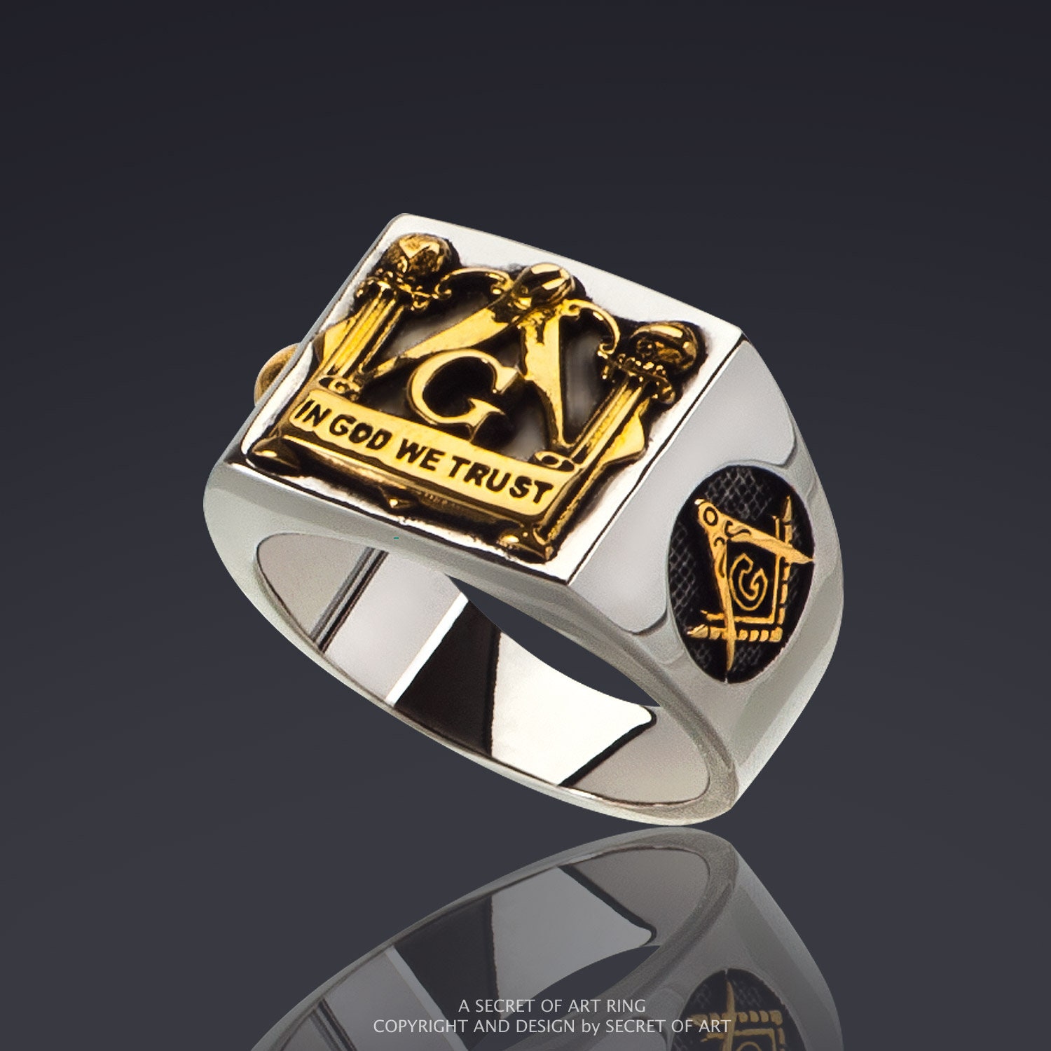 Masonic Ring Freemason Master Mason Masonry Jewelry Gift | Etsy