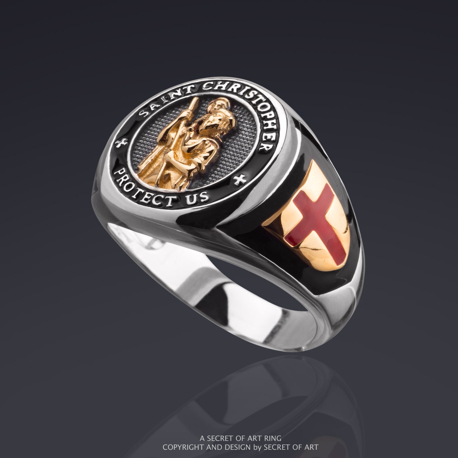 Saint Christopher Ring St Christoph Signet Ring Christ Child - Etsy