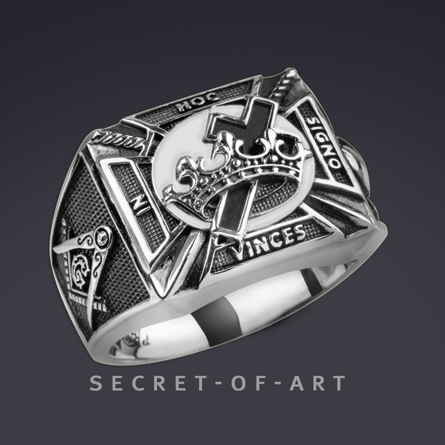 Knights Templar Ring Signet Ring Masonic Crusader Jewelry - Etsy